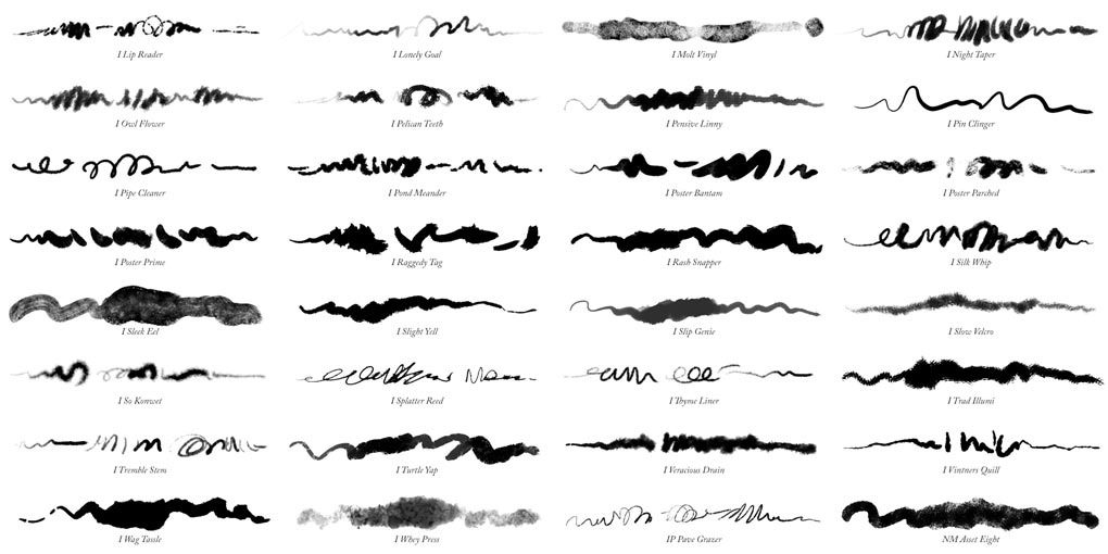 GrutBrushes Online Brush Stroke Reference - GrutBrushes.com